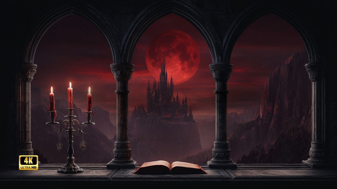 Dark Castle Fantasy Window 🏰 | Dark Fantasy Music • 4K Gothic Ambience | Fantasy Reading & Escape