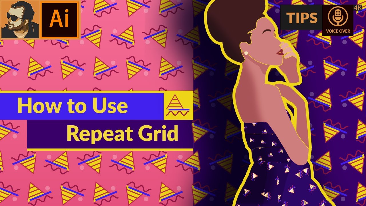 How to Make Seamless Repeating Shapes with Repeat Grid | Adobe Illustrator Tips