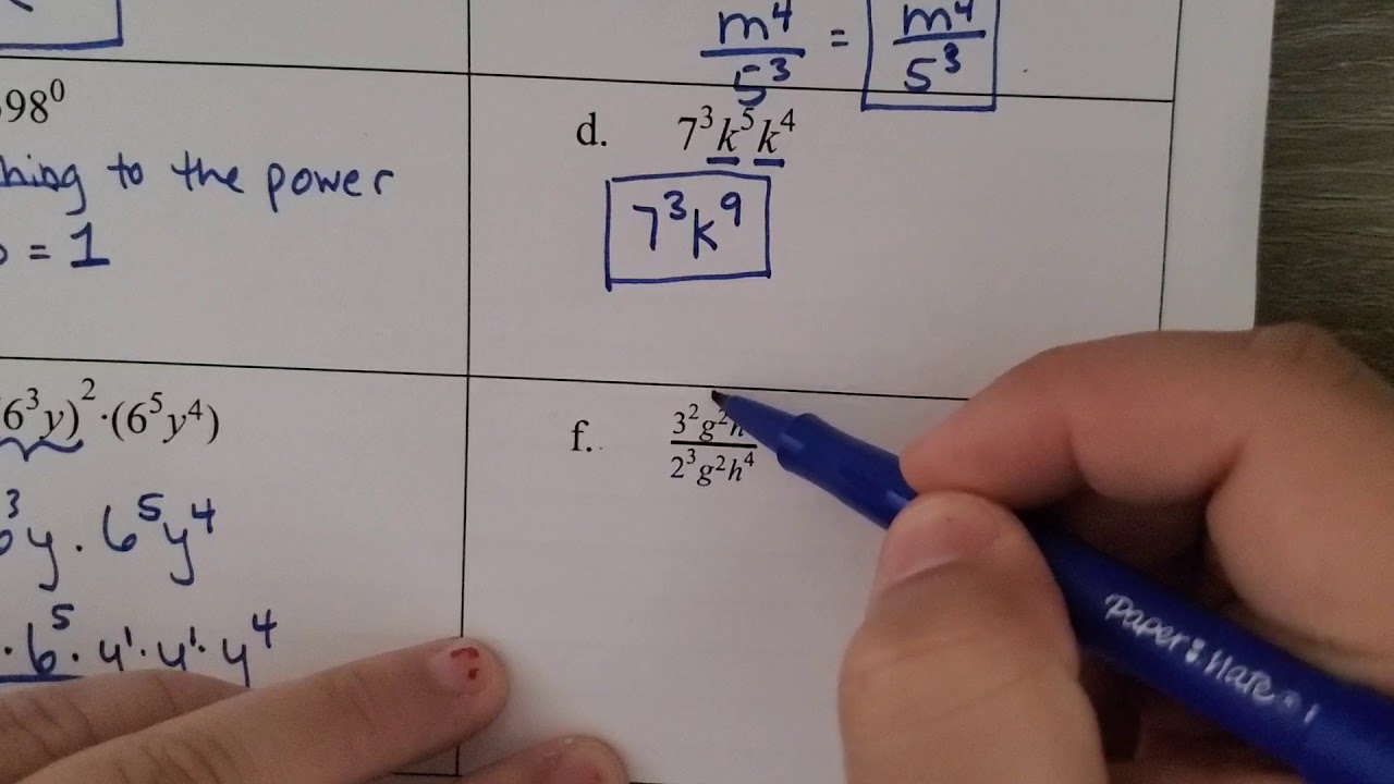Exponents and scientific notation practice quiz