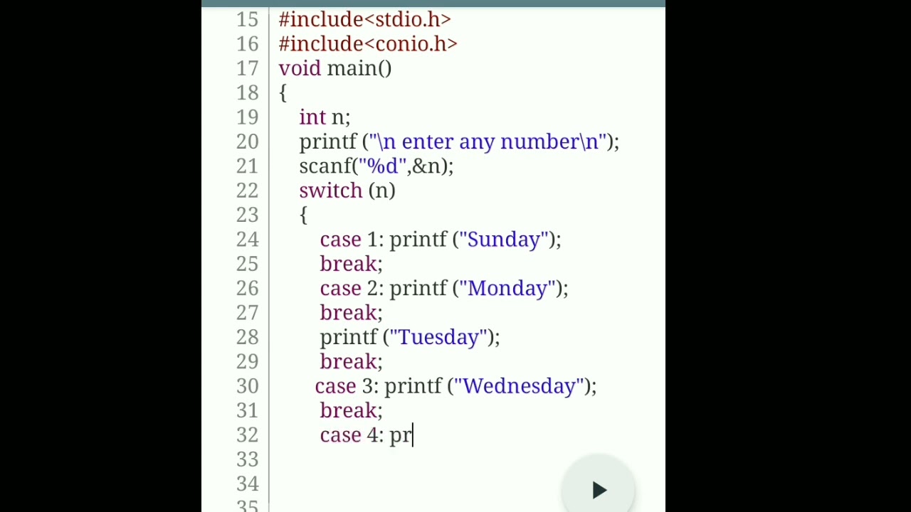#06 switch case program using c programming