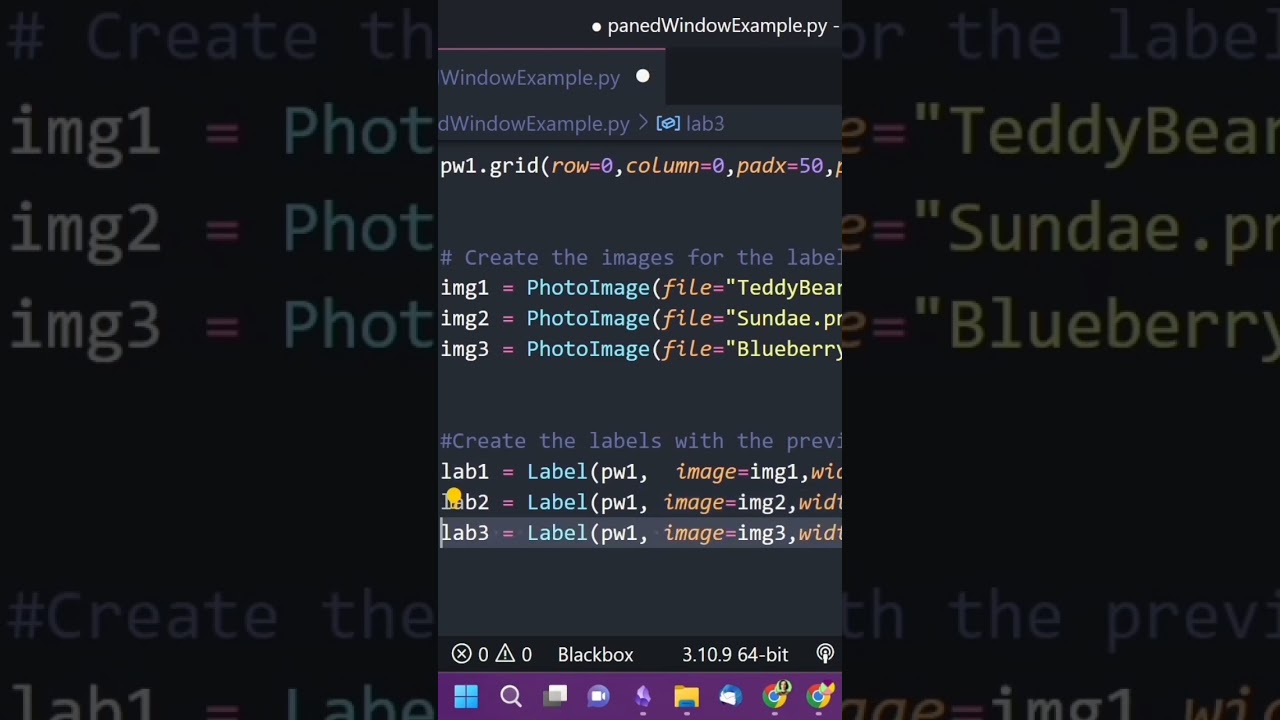 #resizable #images with #panedwindow | #python #tkinter  #shorts