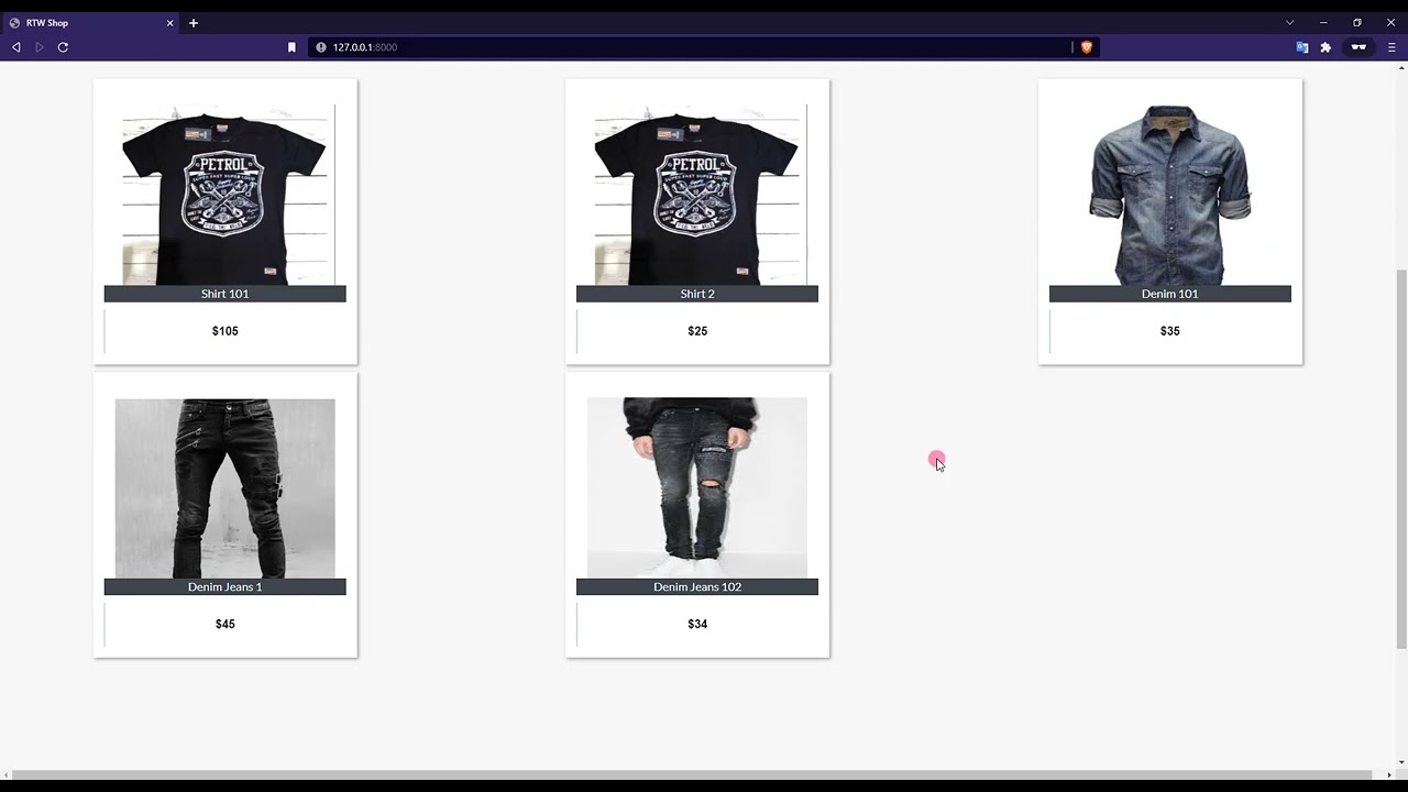 RTW Shop   eCommerce Website in Python using Django DEMO