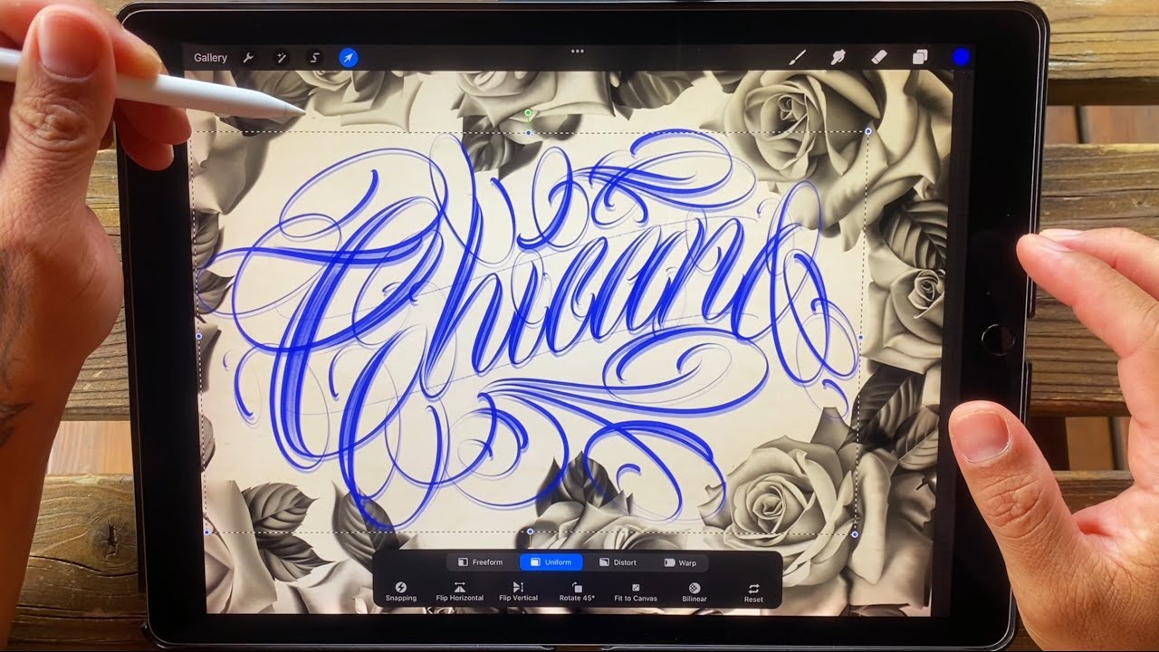 I’m drawing « Chicano » Tattoo Script with Procreate (FULL PROCESS)