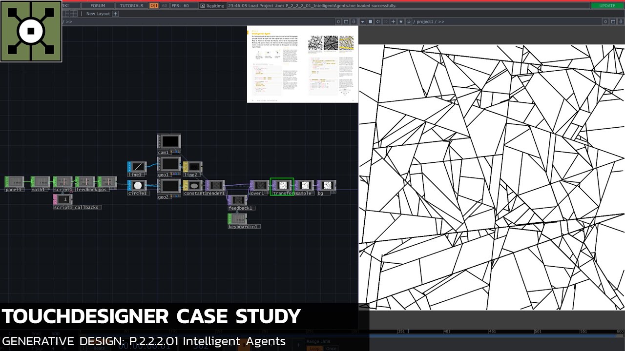TouchDesigner Tutorial 48 - Case Study [Generative Design: P.2.2.2_01 Intelligent Agents]