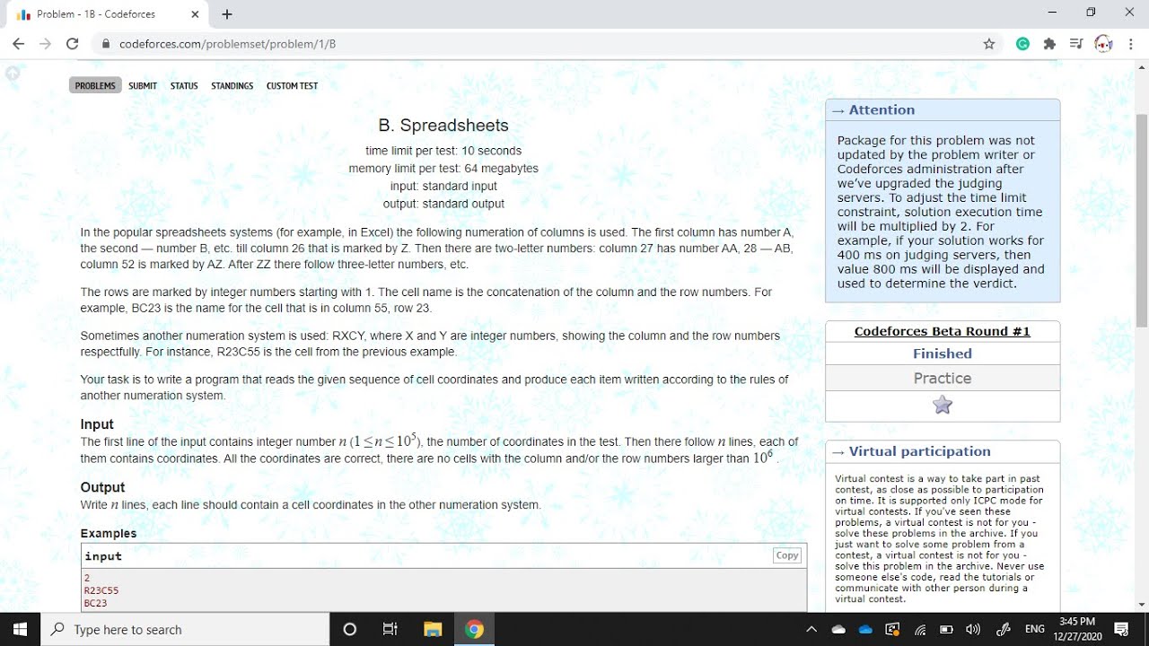 Code Forces Problem 1B Walkthrough
