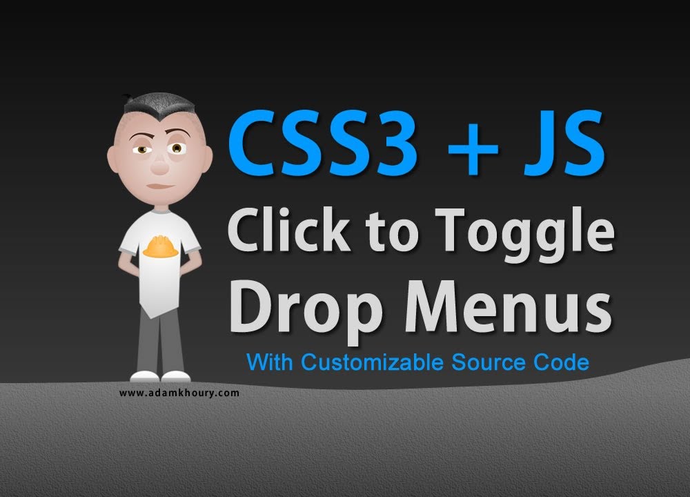 Toggle Function Click Drop Down Menus CSS3 JavaScript Tutorial
