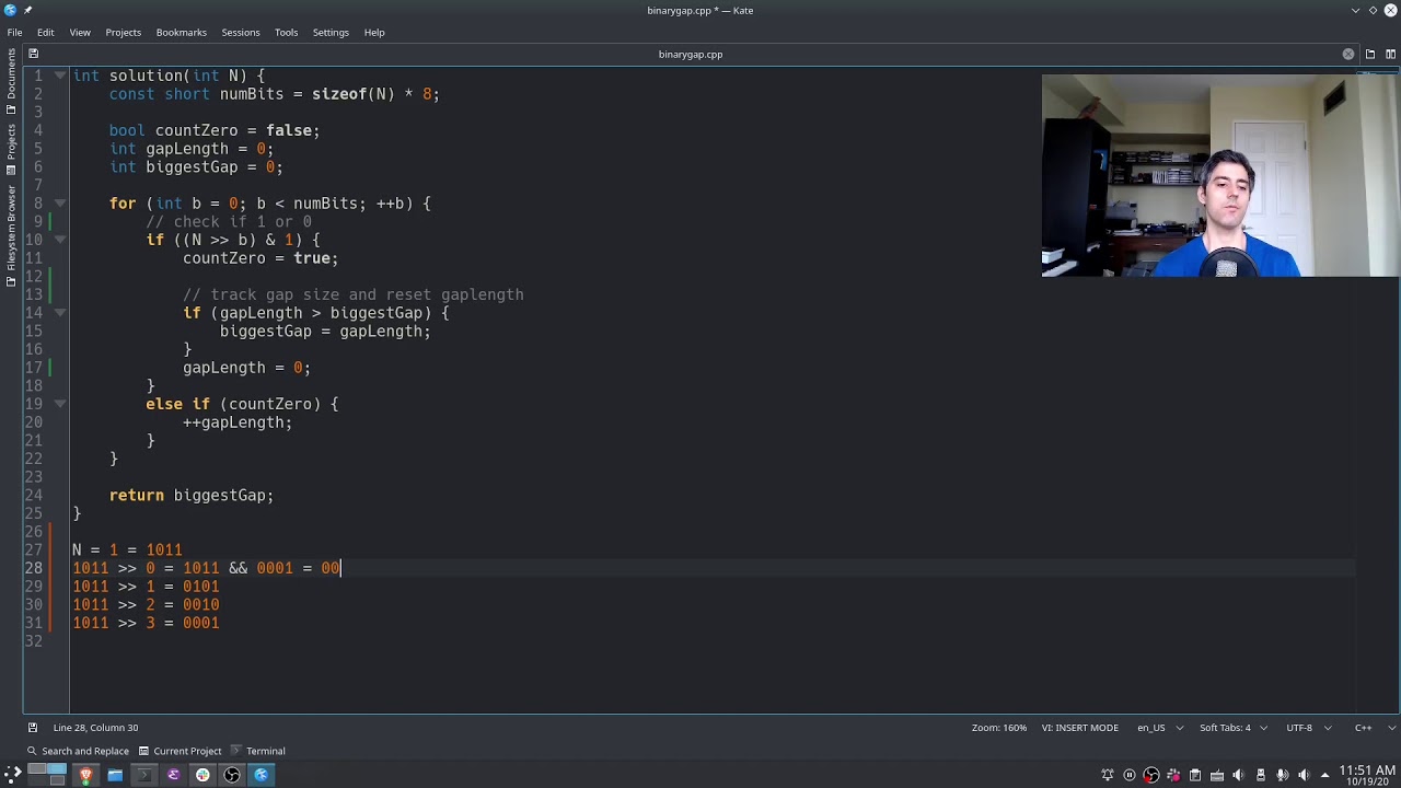 Algorithms: BinaryGap (C++)
