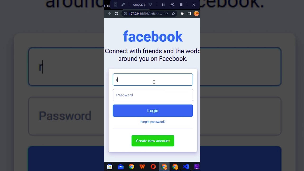 How to Create Facebook Login Page in HTML and CSS