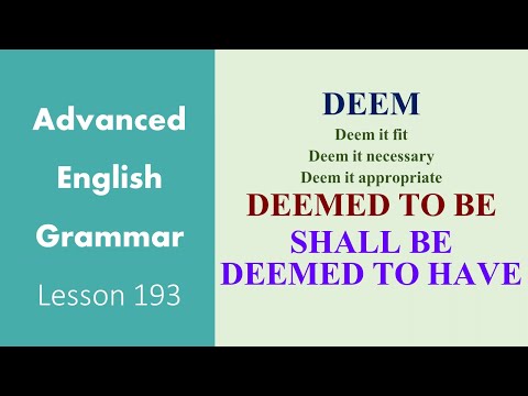 DEEM, DEEM IT FIT, DEEM IT NECESSARY | Learn English Through Tamil