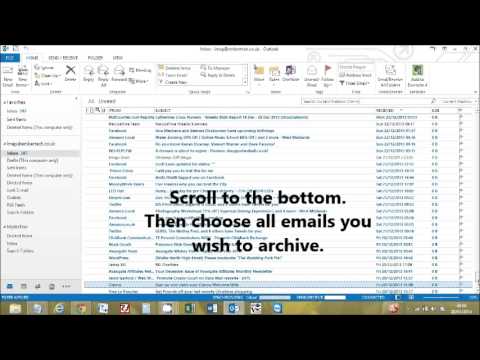 how to archive emails using outlook 2013