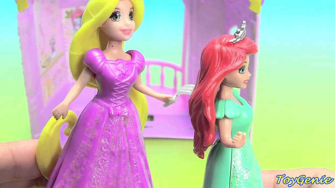 Rapunzel Untangles Ariel's Hair Disney Ariel's Magiclip Flip N Switch Castle ToyGenie
