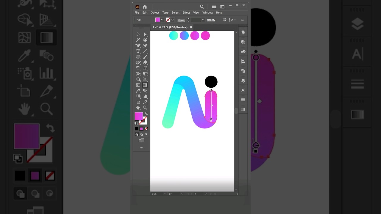 Gradient Logo Design 60 Second Illustrator Tutorial #logodesign #illustrator #graphicdesign