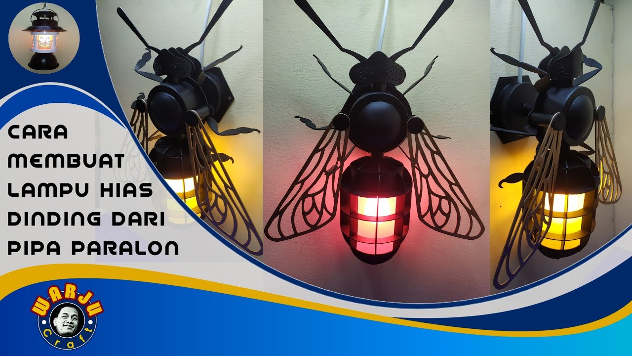 IDE USAHA KREATIF DARI PIPA PVC LAMPU HIAS DINDING BENTUK LEBAH MADU | DIY WALL DECOR LAMP