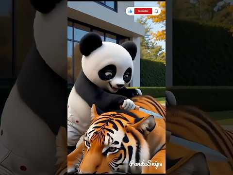 CLEVER BABY Panda🐼 Outsmarts the Tiger 🐅in a Jungle Trap #ai #panda #tiger#monkey #viral