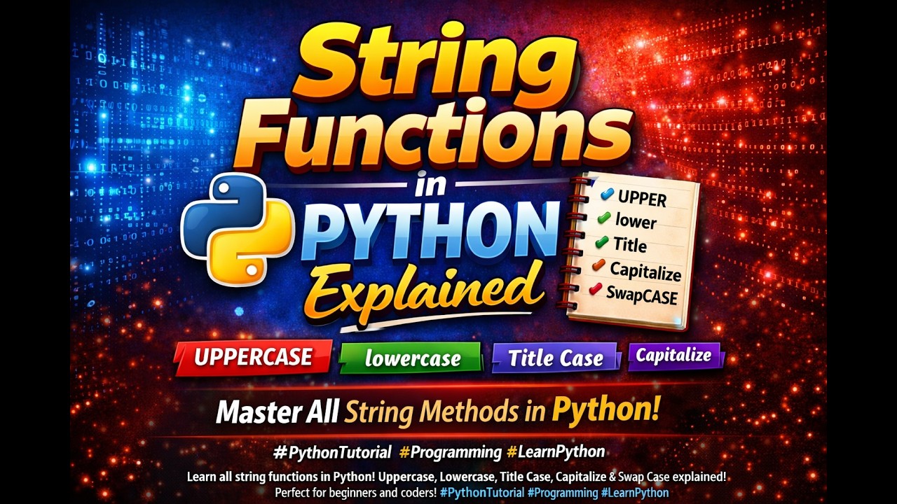 Python String Methods  with Project | Upper Lower Title Capitalize Swapcase