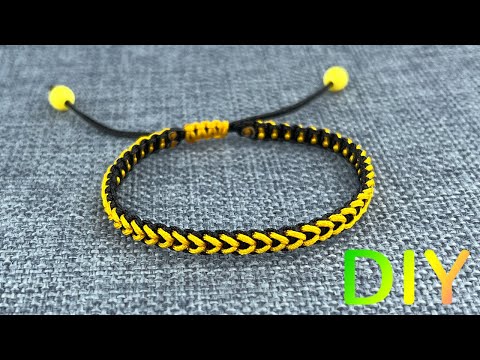 How to Make a Bracelet with Square Knot Variation | Simple Macrame Bracelet Tutorial for Beginners