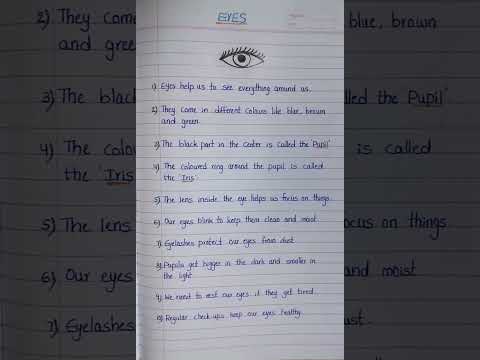 Eyes Essay in English|10 lines about Eyes|Eyes Essay|Eye diagram|Short Essay on Eyes