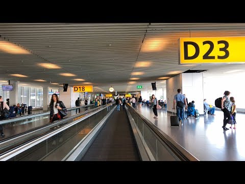 Schiphol Airport Amsterdam | Transit Area Walkthrough Tour June 2018 แดดแดฐ