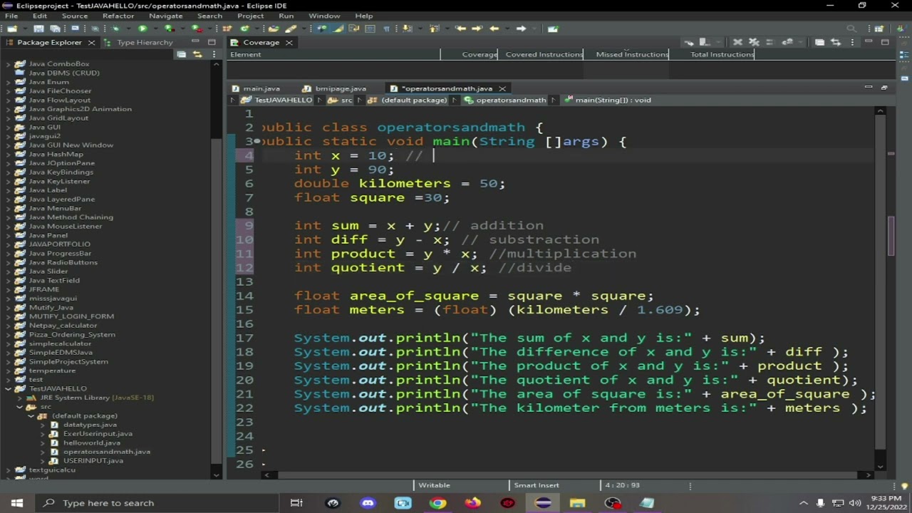 JAVA TUTORIAL #4 JAVA OPERATORS AND BASIC MATH CALCULATIONS