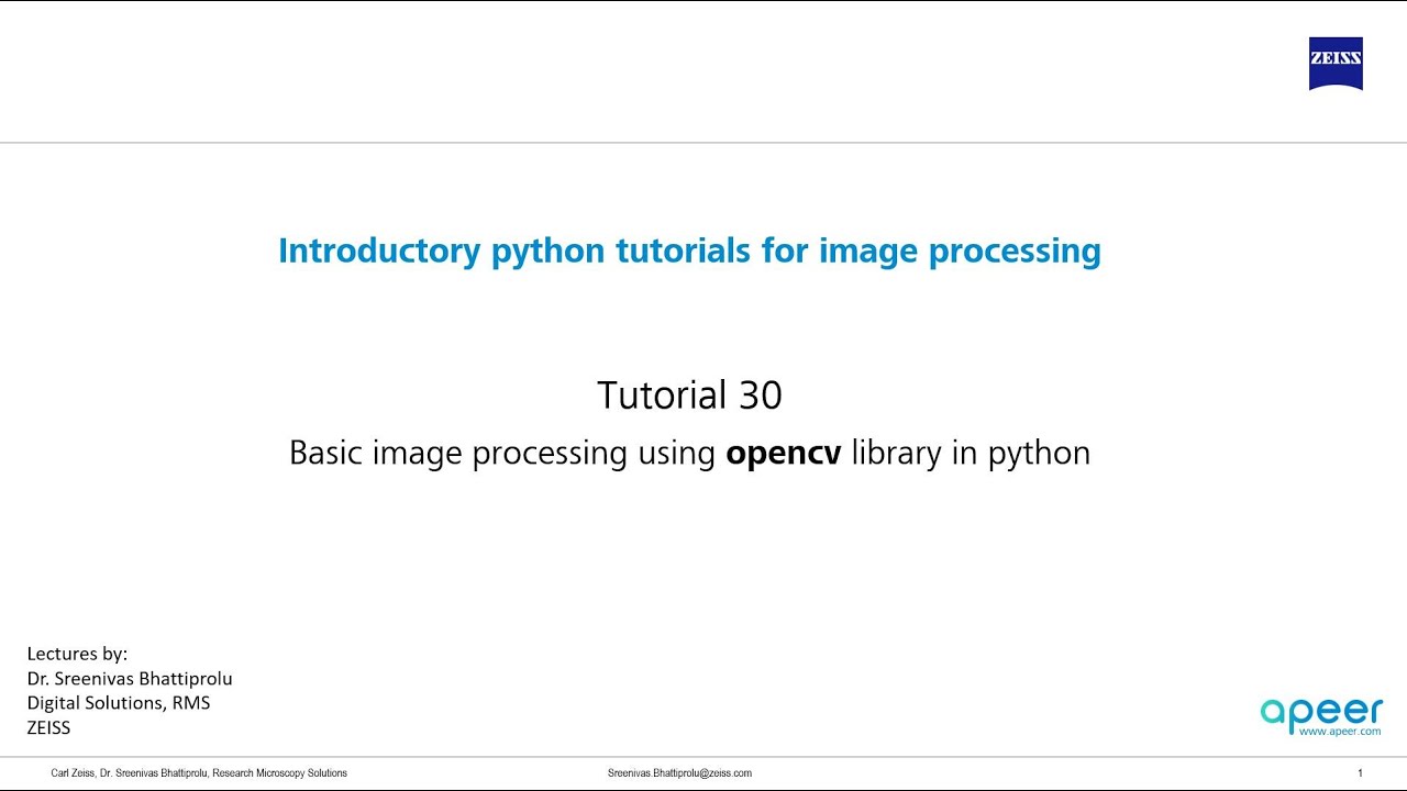 Tutorial 30 - Basic image processing using opencv in python