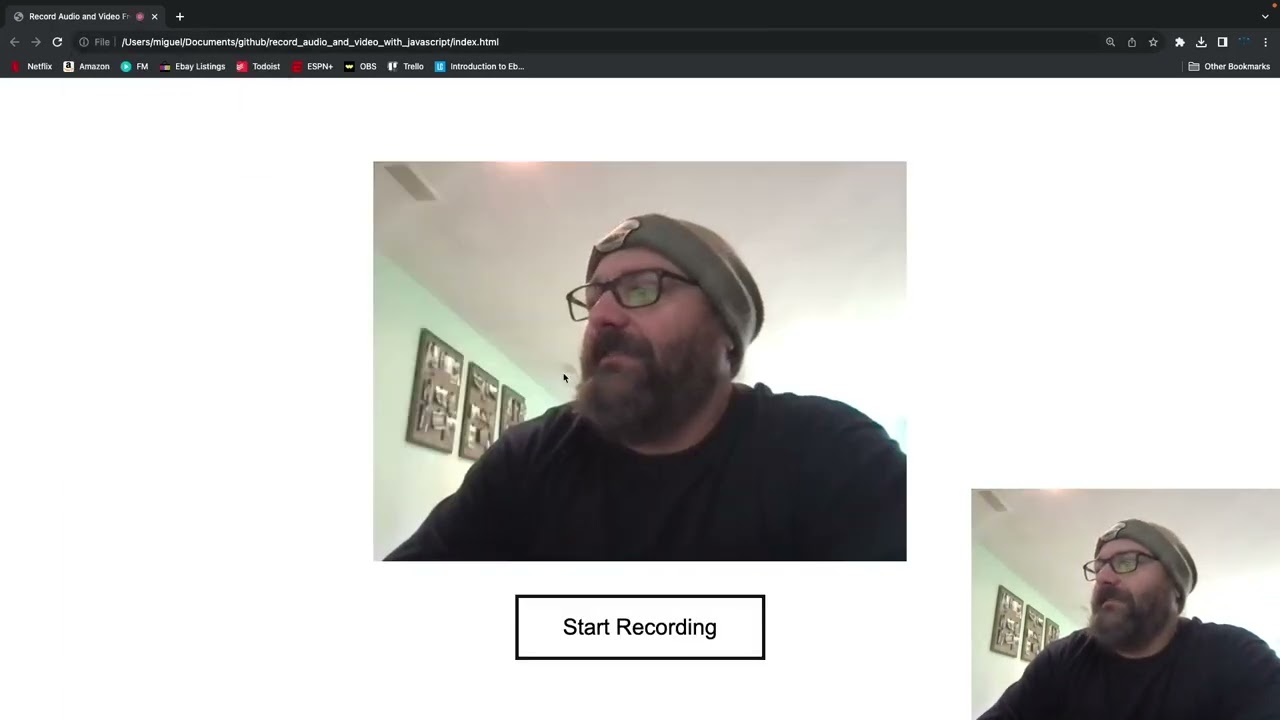 Record Audio and Video From a Webcam Using Javascript - Coding With Miguel