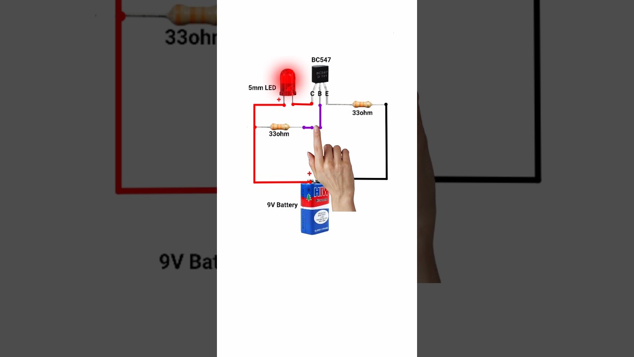 Simple Touch Switch Circuit |Touch Switch Using BC547 | BC547 project | #shorts #pbexperiment