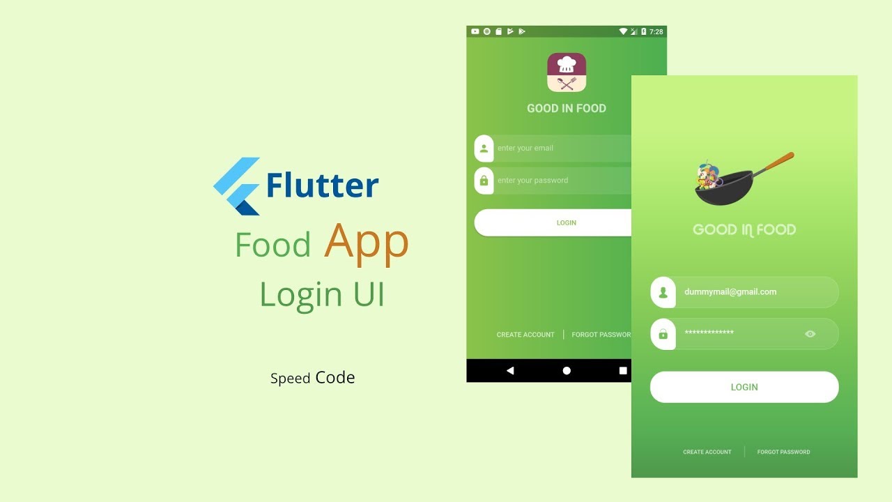 Flutter UI  Design - Speed Code  A Login Page