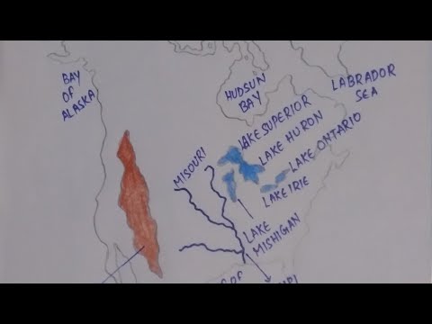 Physical map of North America