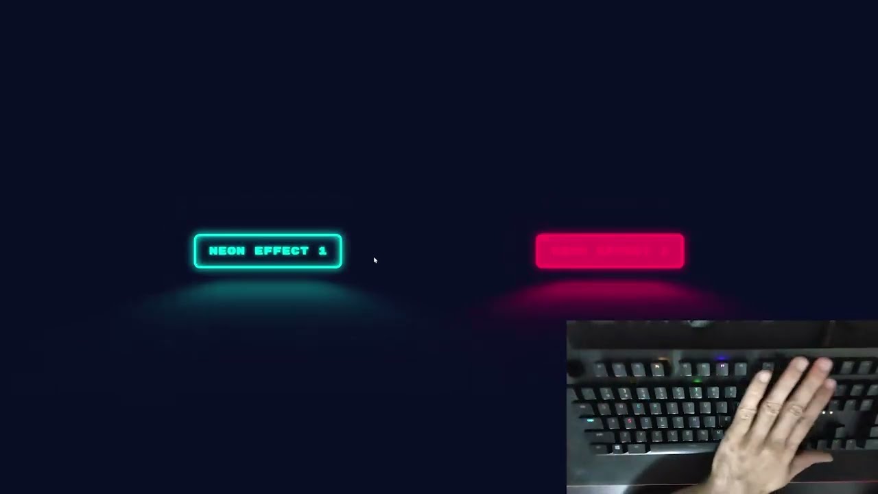 ASMR Programming - Neon button with CSS - No Talking