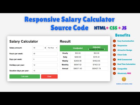 How to Create a Responsive Salary Calculator Using HTML CSS JavaScript (Source Code)