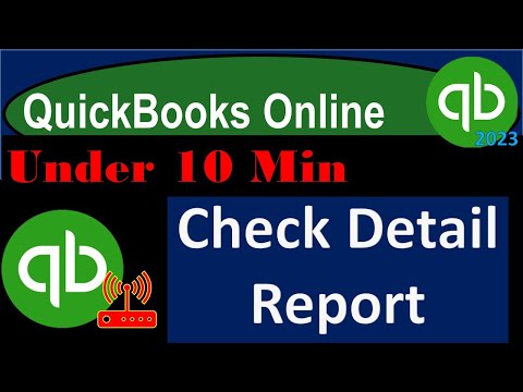 Check Detail Report - QuickBooks Online 2023