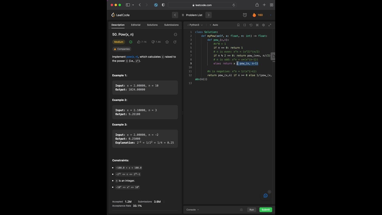 How do calculators calculate x^n? #leetcode #cs #coding