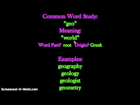 Common Word Study: geo