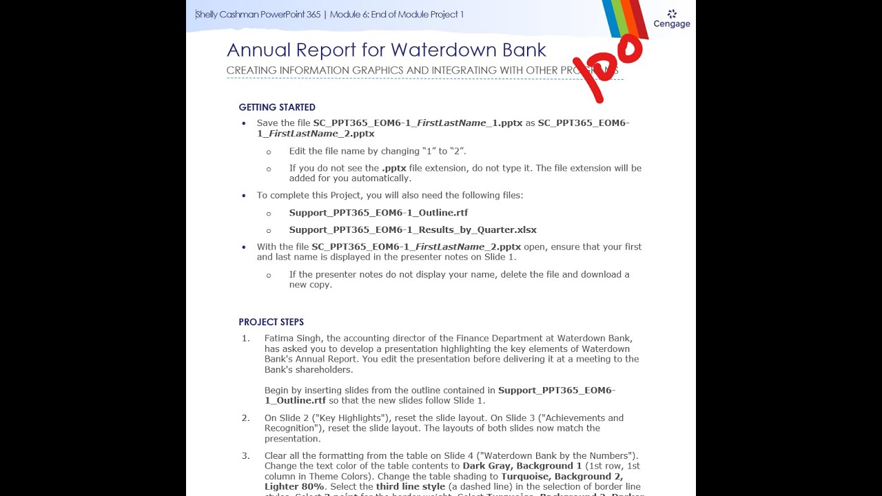 Shelly Cashman PowerPoint 365 | Module 6: End of Module Project 1