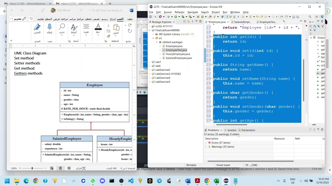CS102 Final Lab Review