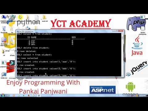 Learn Oracle in Hindi By Pankaj Panjwani 7 | delete command - Mind Luster