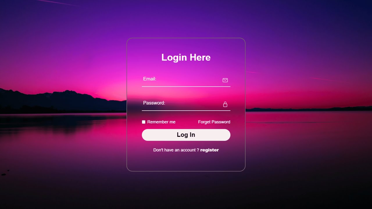 New Transparent Login Form Using HTML & CSS | #codewith_muhilan #coding #css