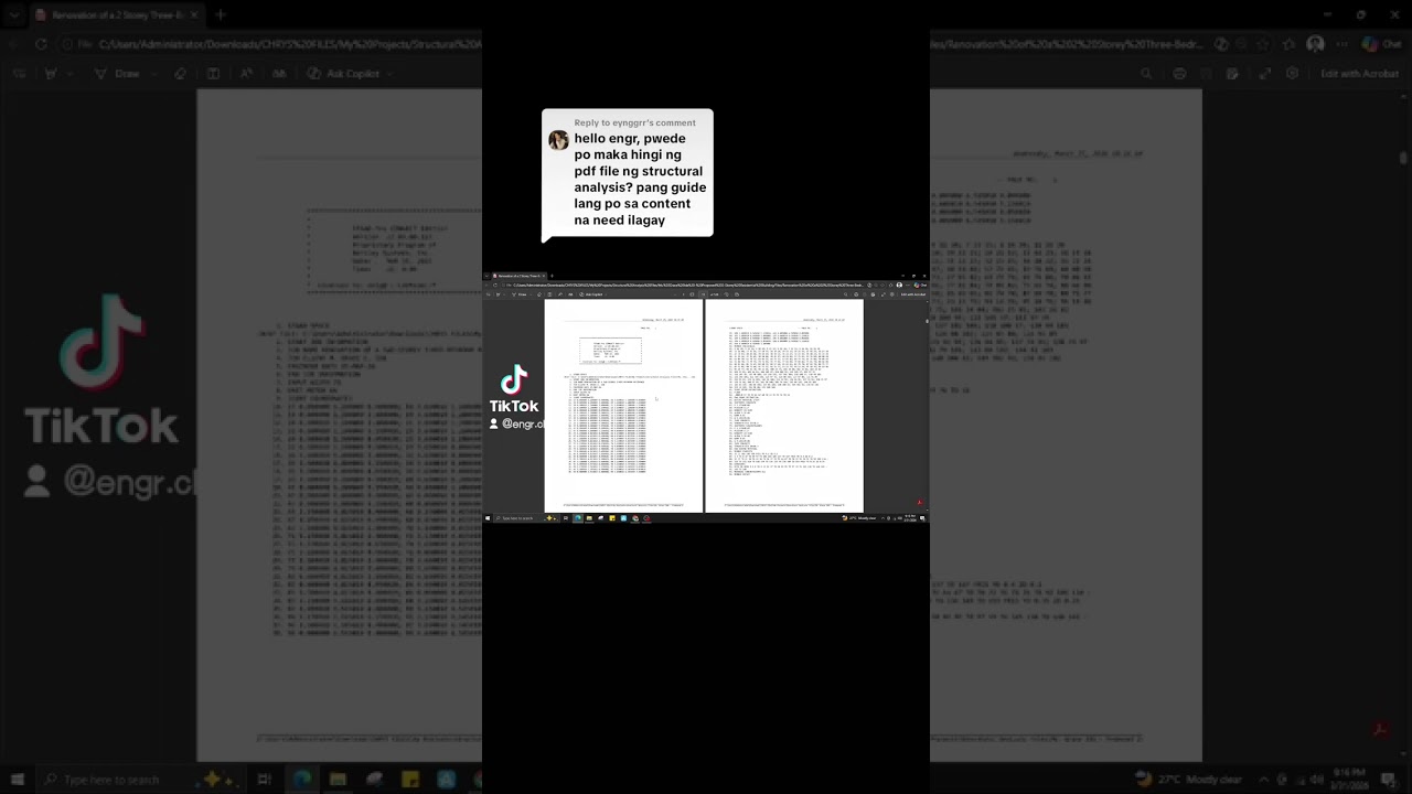 Structural Analysis Report Contents