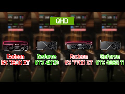 Radeon RX 7800 XT vs RX 7700 XT vs Geforce RTX 4070 vs 4060 Ti with 7800X3D (7 Games / QHD / 1440p)