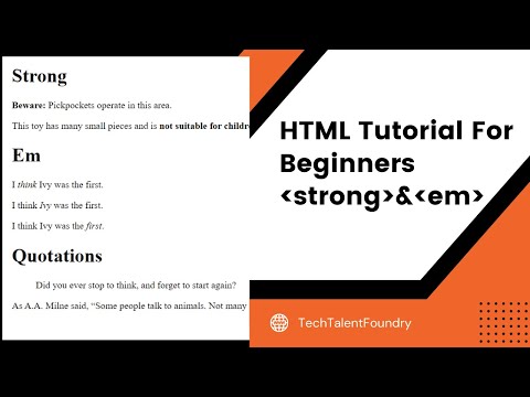 Strong and Emphasis Tag in HTML HTML Tutorial for Beginners