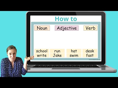 Sorting nouns, adjectives, and verbs