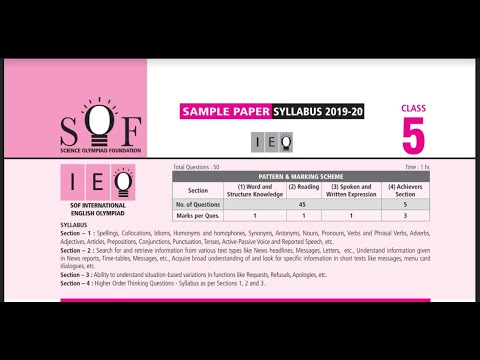 IEO CLASS 5 - English Sample paper 2021-22