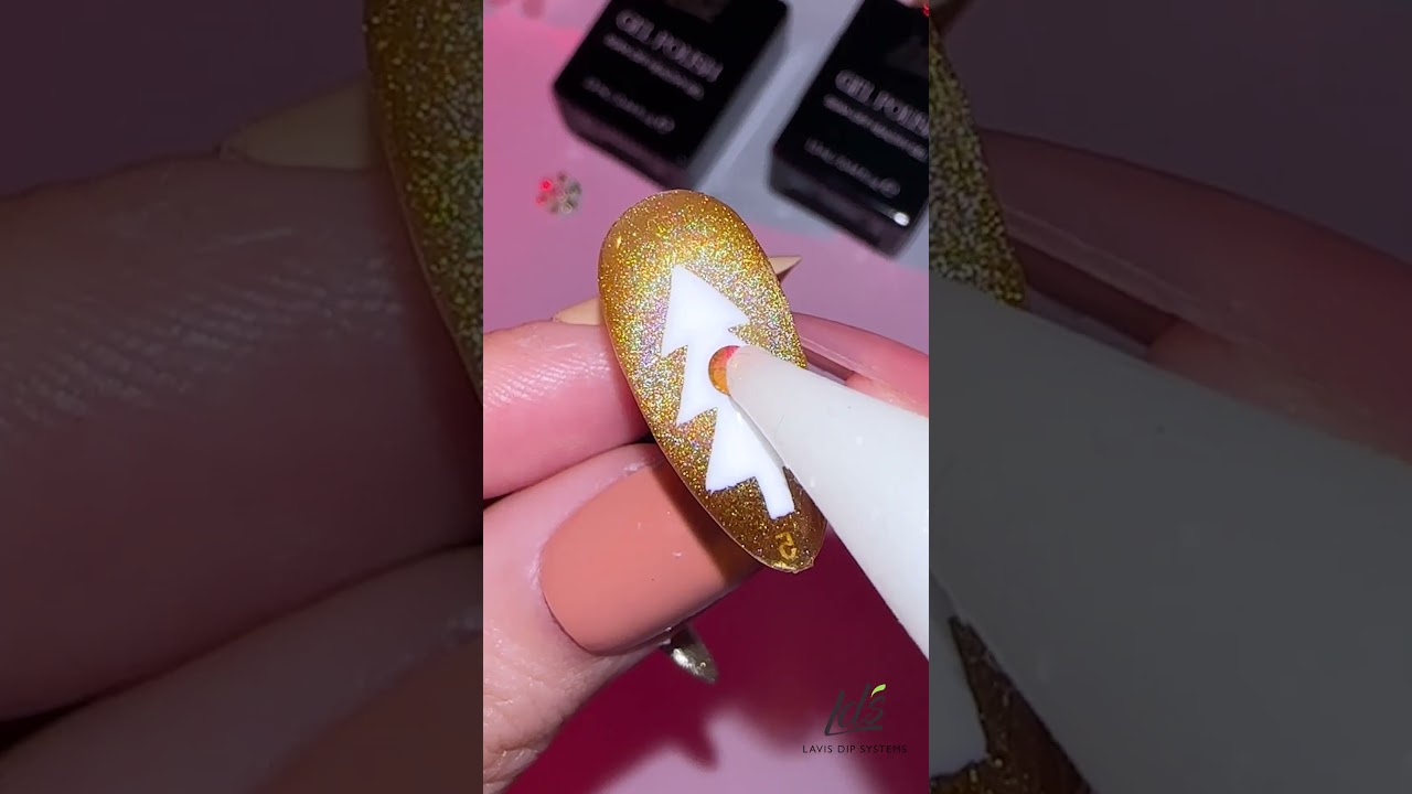 Best Christmas Tree Nail Design Tutorial | LAVIS Ripple Cat Eyes Collection