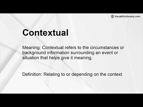 Contextual Meaning