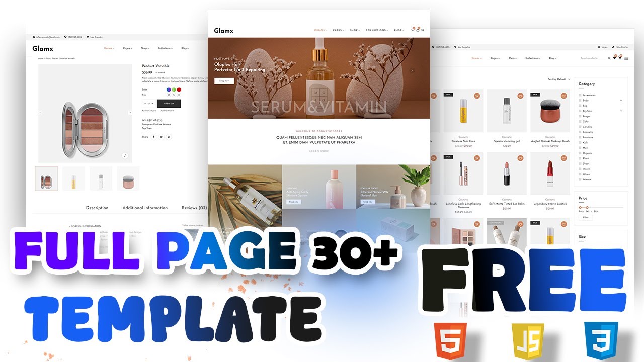FREE SOURCE Template ECOMMERCE Website HTML | GITHUB