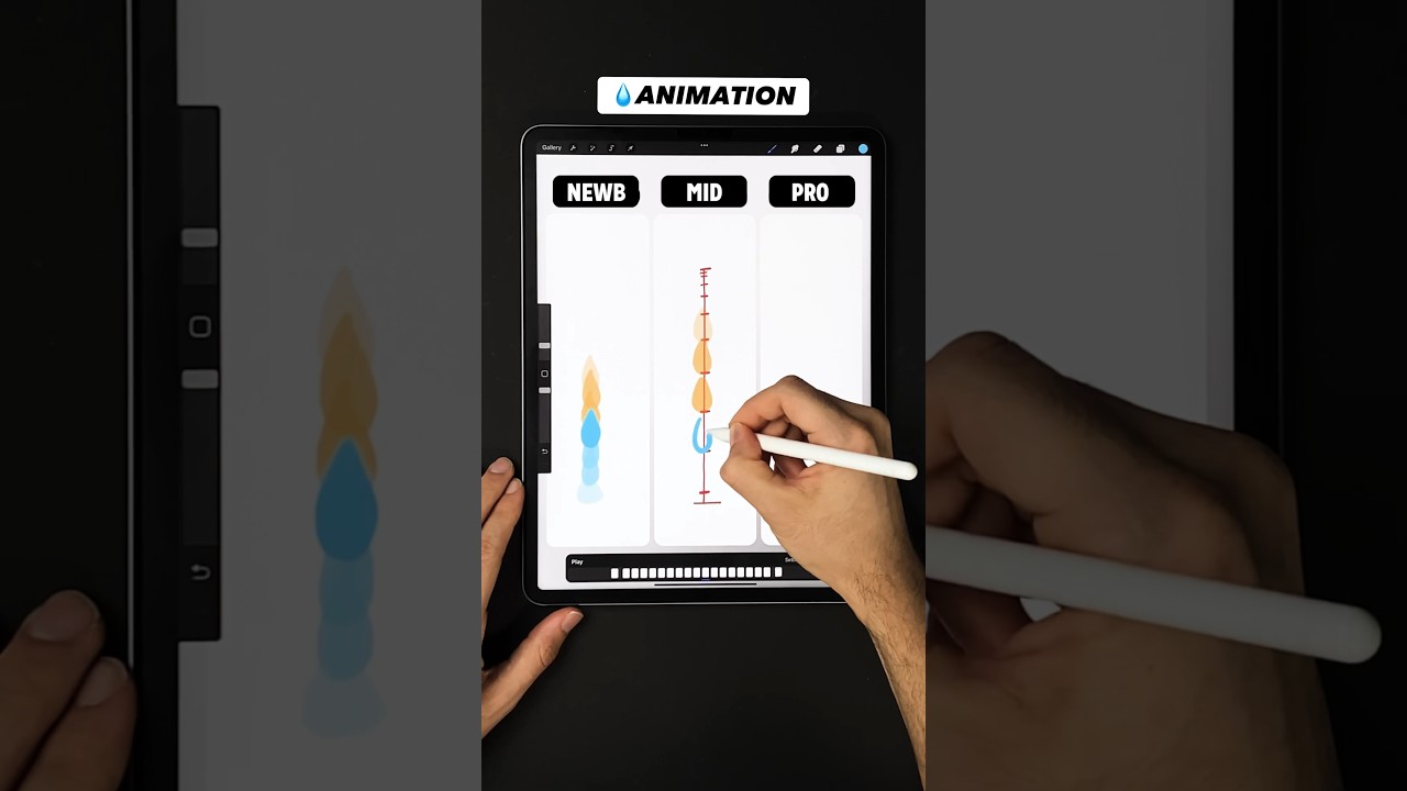 3 levels of 💧drop animation #animation #procreate