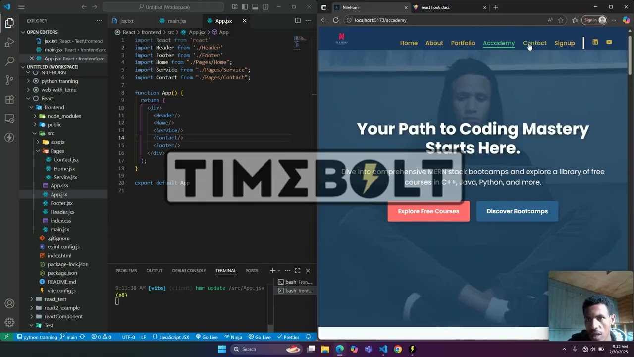 react routing timebolted