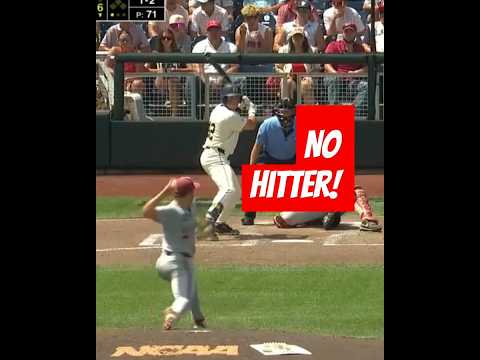 Arkansas' Gage Wood pitched the third no-hitter in Men's College World Series history with 19K's!!