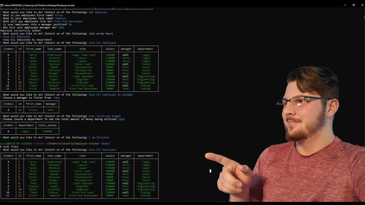 Employee Tracker Application Tutorial