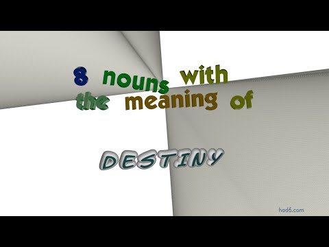 destiny - 10 nouns which are synonyms of destiny (sentence examples)